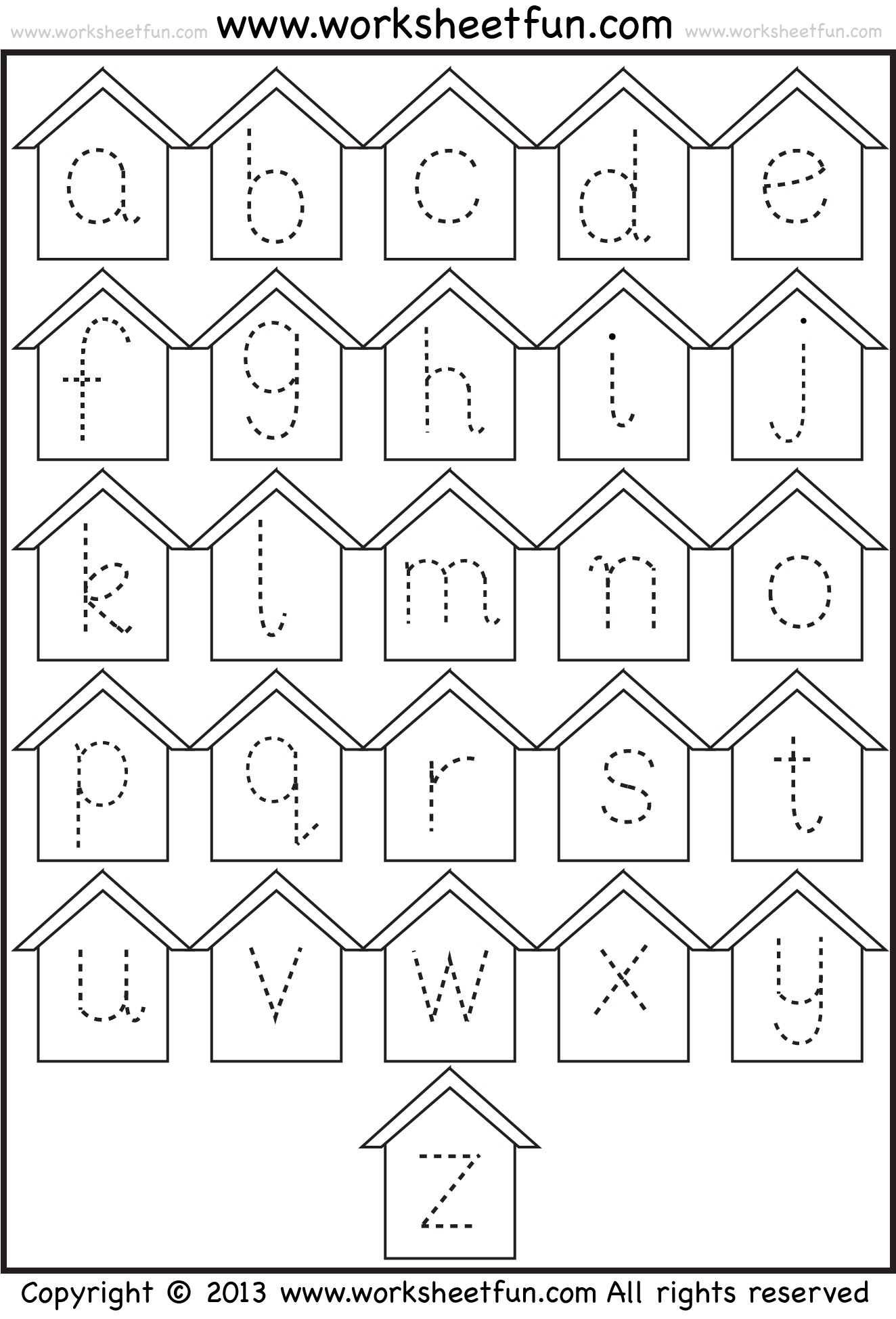 Small Letter Tracing Lowercase Worksheet Birdhouse FREE Small Letter Tracing Lowercase Worksheet Birdhouse FREE