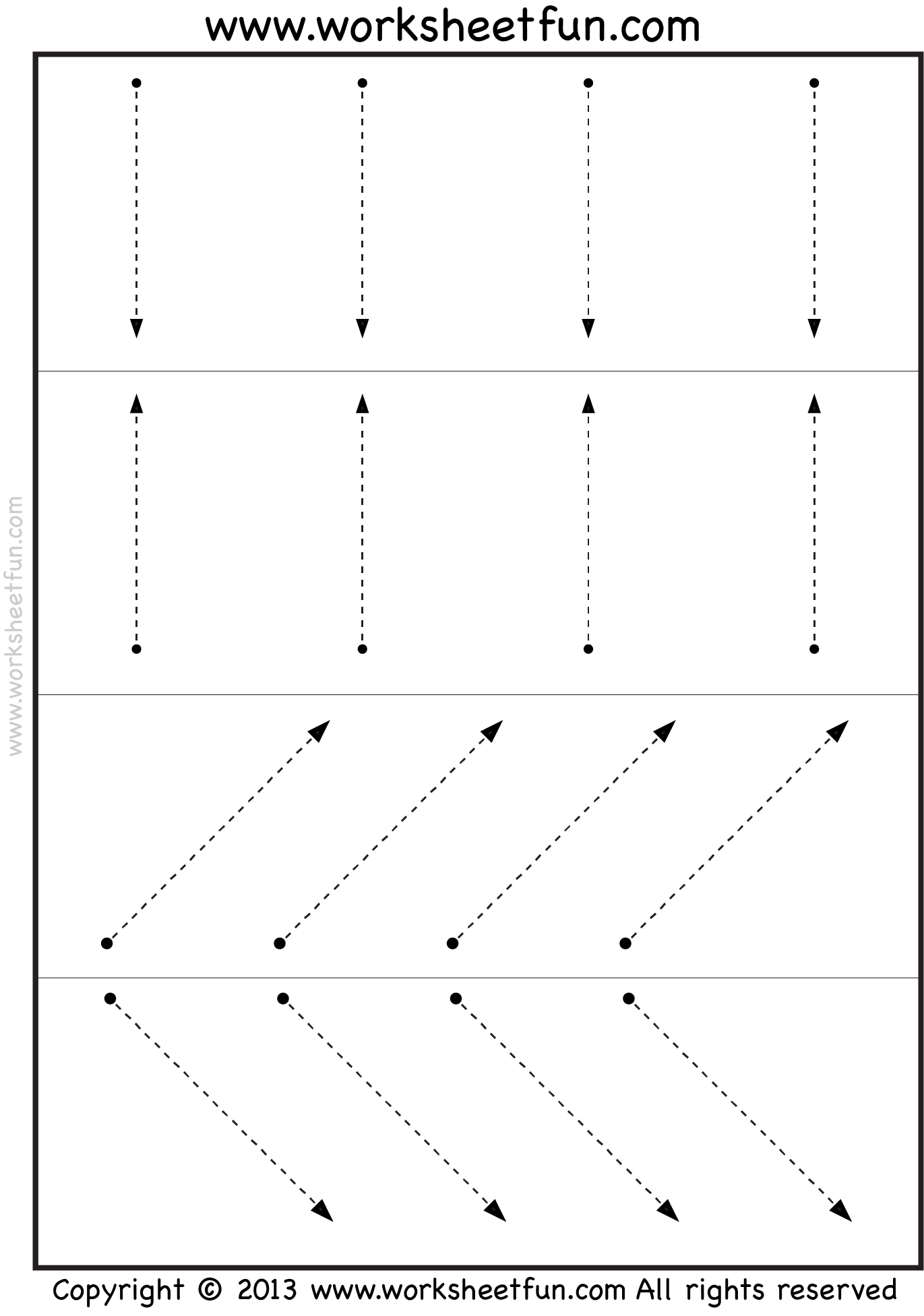 Tracing Straight And Slanted Lines Worksheet