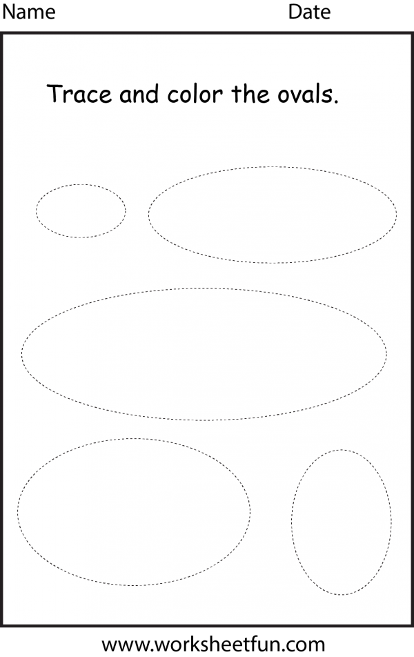 Shape Tracing – Oval – 1 Worksheet / FREE Printable Worksheets ...
