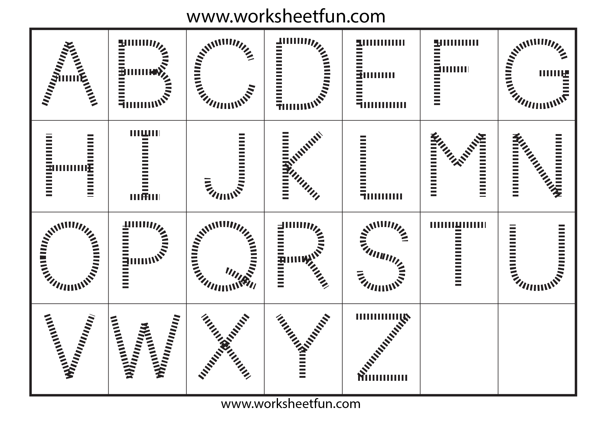 Letter Tracing – 7 Worksheets / FREE Printable Worksheets – Worksheetfun