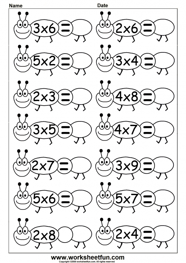 Multiplication – Basic Facts – 6 Worksheets / FREE Printable Worksheets ...