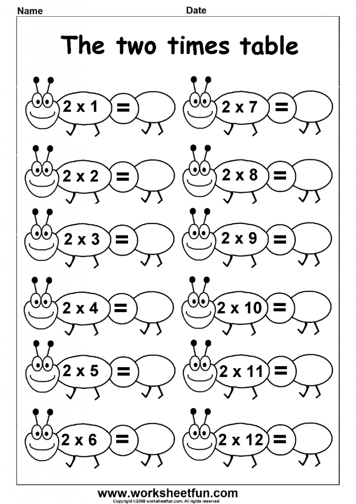 Multiplication Times Tables Worksheets – 2, 3, 4, 5, 6 & 7 Times Tables ...