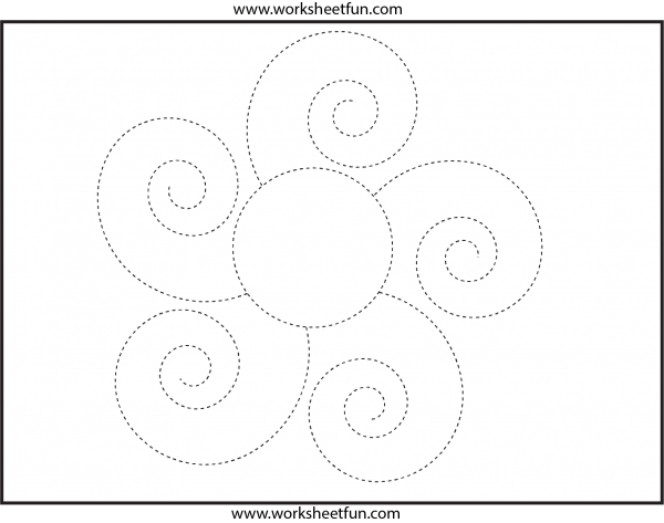 Picture Tracing – Flower – Spiral Tracing – 1 Worksheet / FREE ...