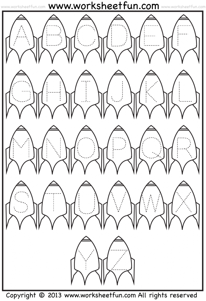 Letter Tracing Worksheet – Rocket Theme / FREE Printable Worksheets ...