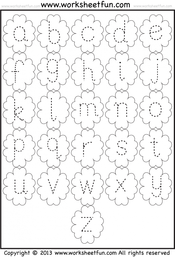 Small Letter Tracing – Lowercase – Worksheet – Flower / FREE Printable ...