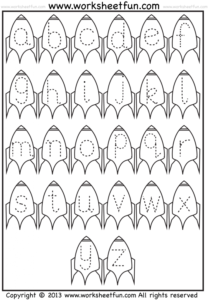 Small Letter Tracing – Lowercase – Worksheet – Rocket / FREE Printable ...