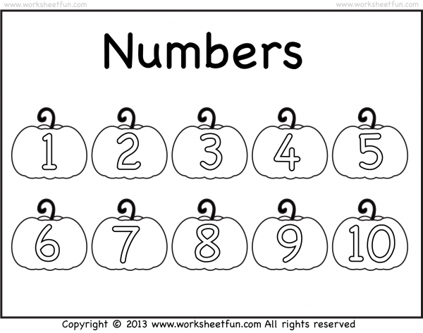 Numbers 1-10 – Pumpkin Coloring Worksheet / FREE Printable Worksheets ...