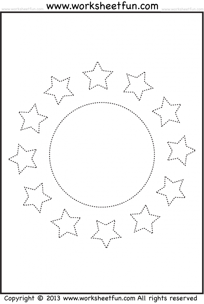 Shape Tracing worksheet – Circle and Stars / FREE Printable Worksheets ...