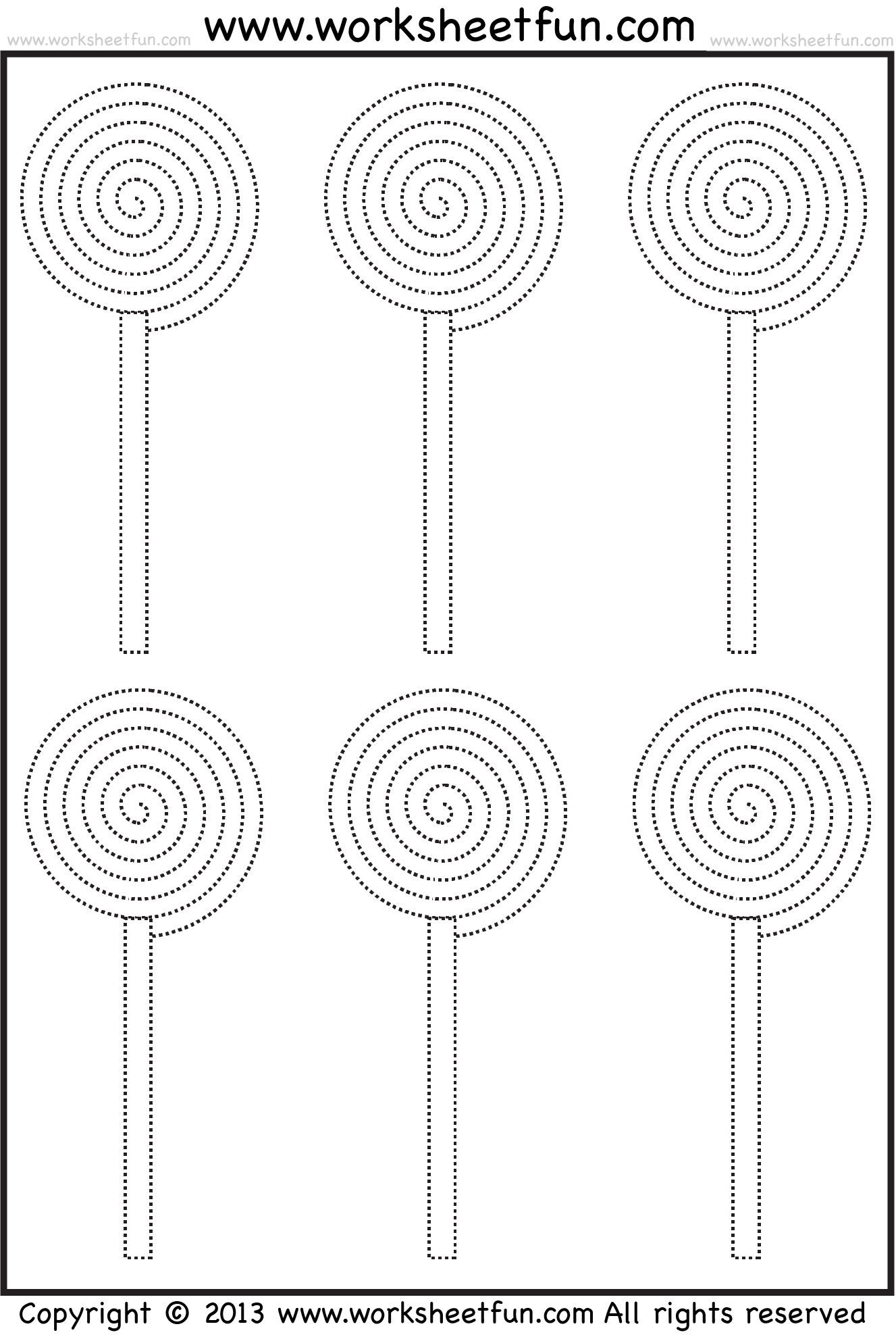 Candy Tracing and Coloring – 4 Halloween Worksheets / FREE Printable ...