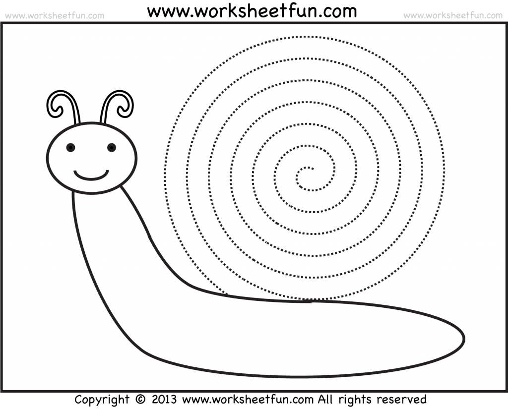 Snail – Spiral Tracing – 2 Worksheets / FREE Printable Worksheets ...