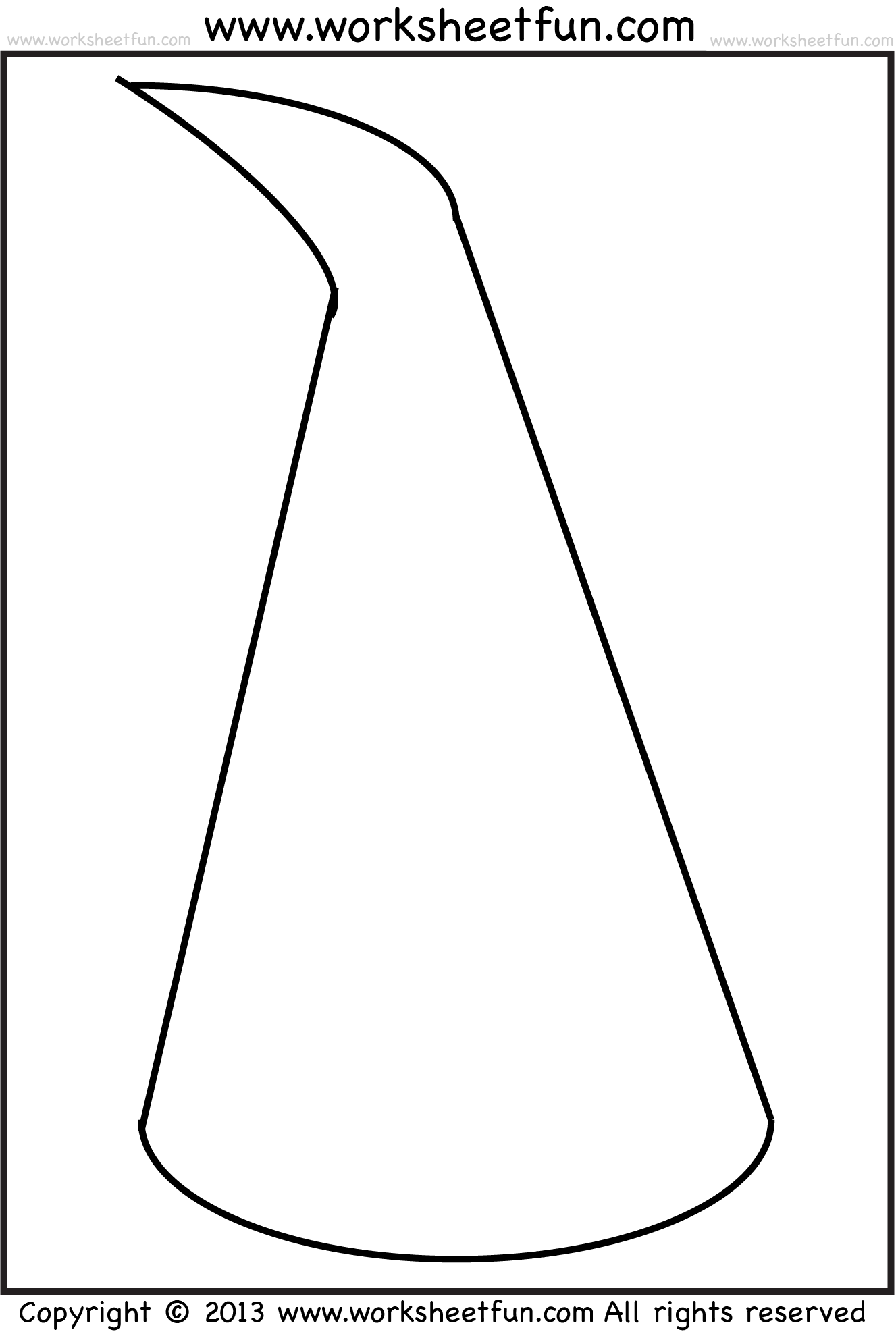 Witch Hat – Tracing, Coloring and Cutting- 5 Halloween Worksheets ...