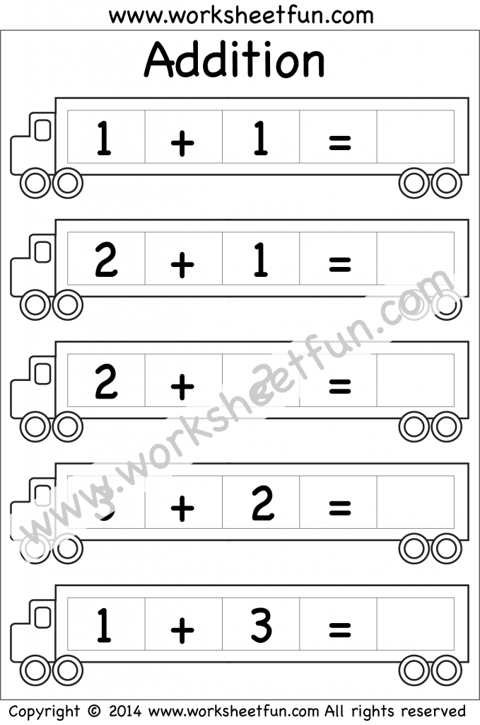 Kindergarten Addition Worksheets – Beginner Addition – 4 Worksheets ...
