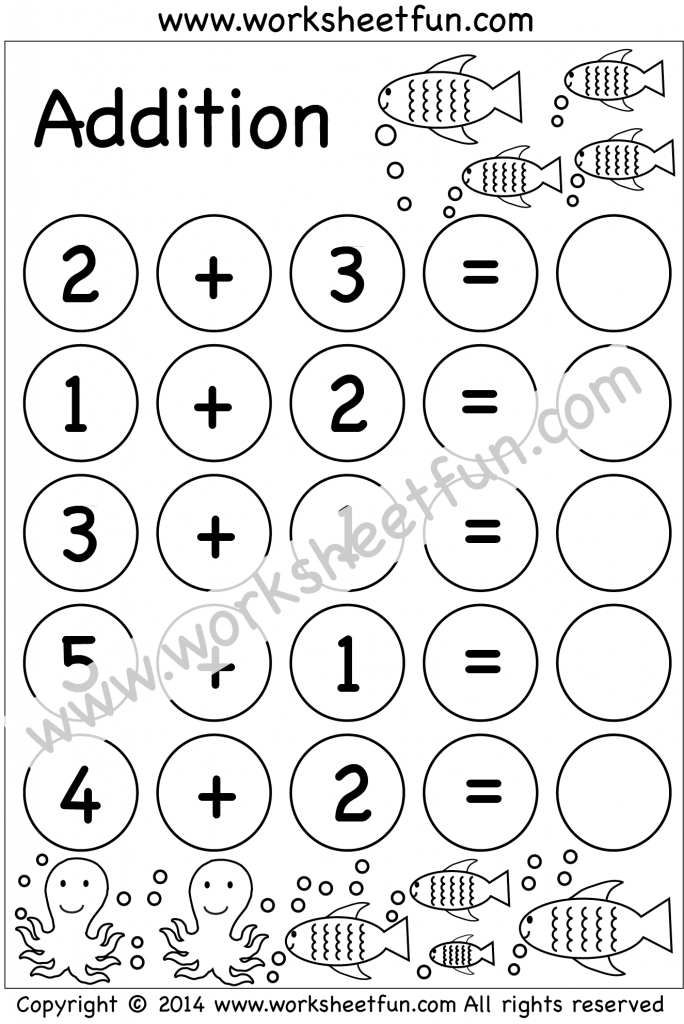 Kindergarten Addition Worksheets – Beginner Addition – 3 Worksheets ...