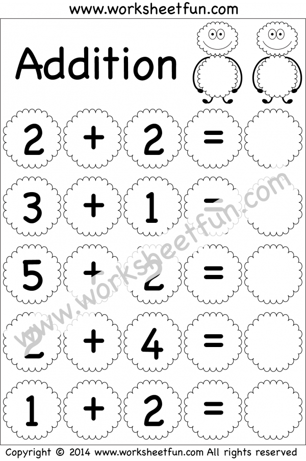 Kindergarten Addition Worksheet – Beginner Addition – 4 Worksheets ...