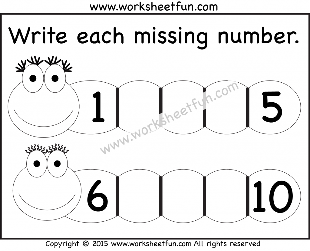 Missing Numbers 1-10 – Two Worksheets / FREE Printable Worksheets ...