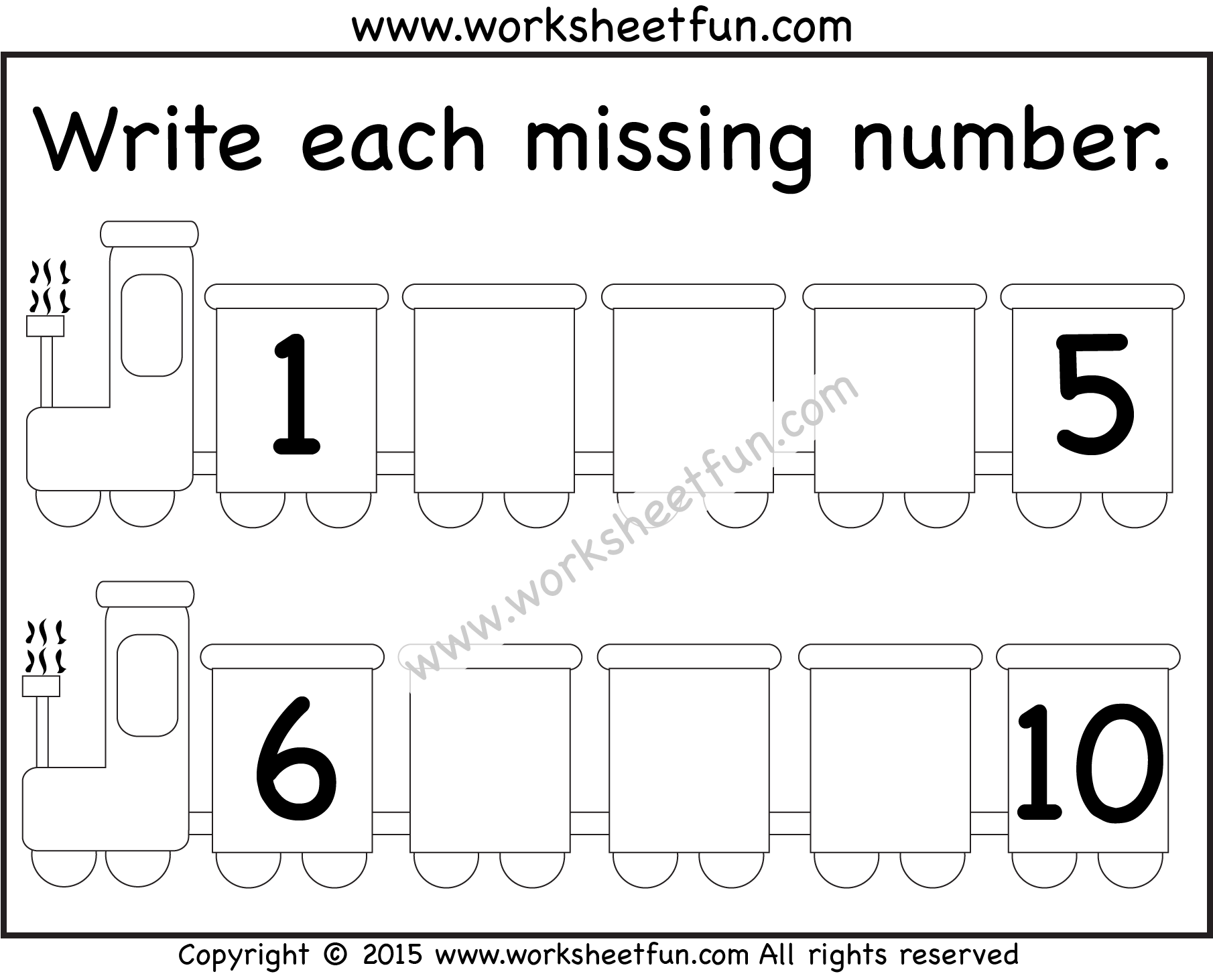 Missing Numbers 1-10 – Two Worksheets / FREE Printable Worksheets ...