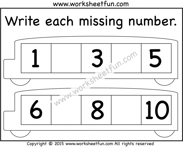 Missing Numbers 1-10 – Two Worksheets / FREE Printable Worksheets ...