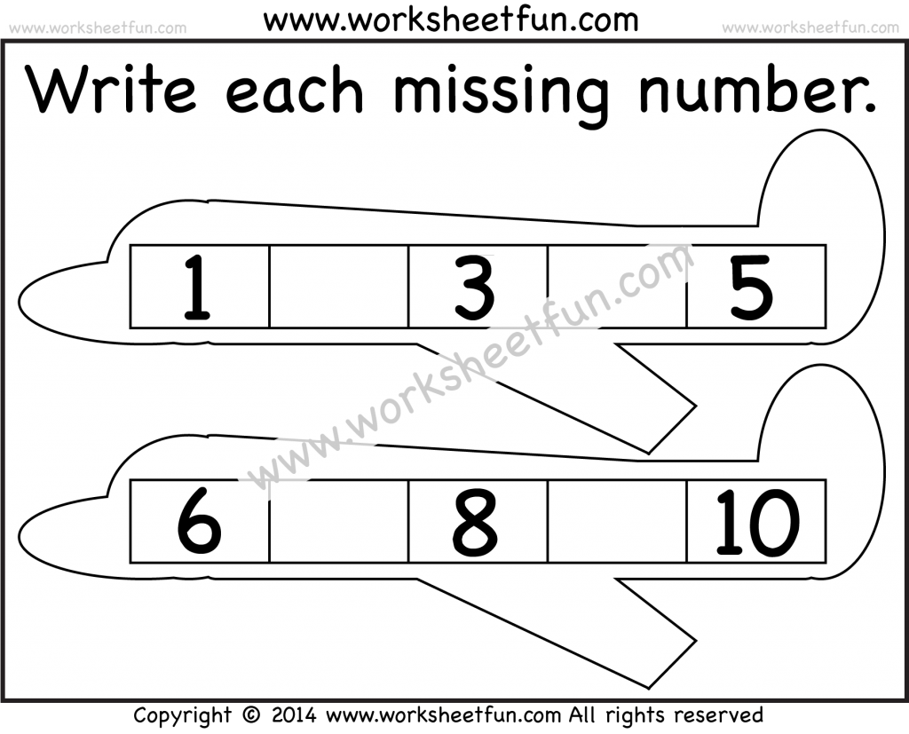 Missing Numbers 1-10 – Two Worksheets / FREE Printable Worksheets ...