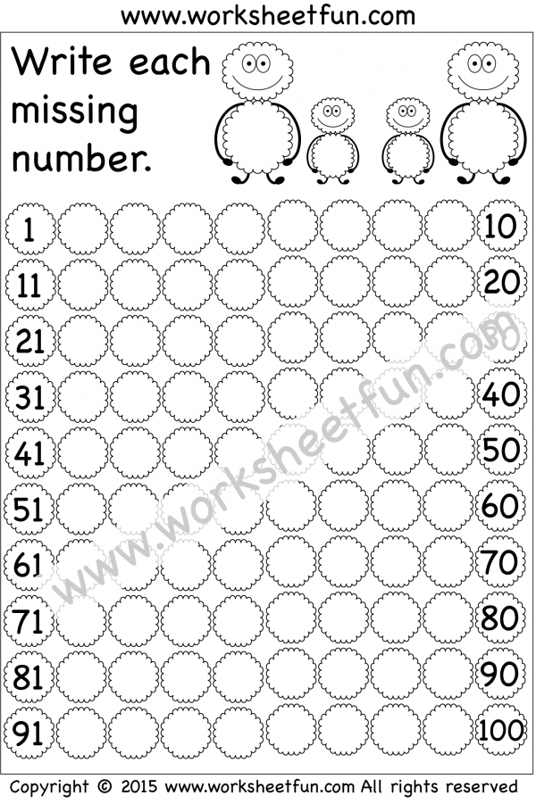 Missing Numbers – 1-100 – Worksheet / FREE Printable Worksheets ...