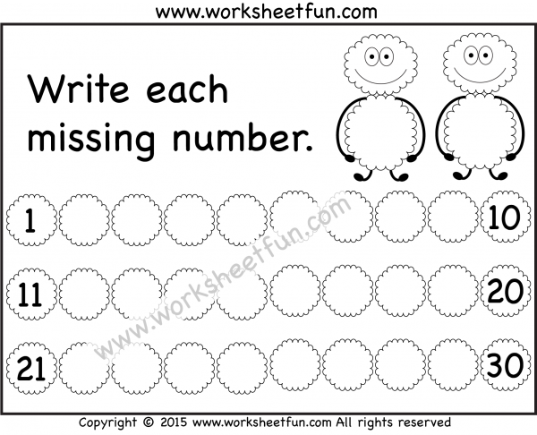 Missing Numbers – 1-30 – Worksheet / FREE Printable Worksheets ...