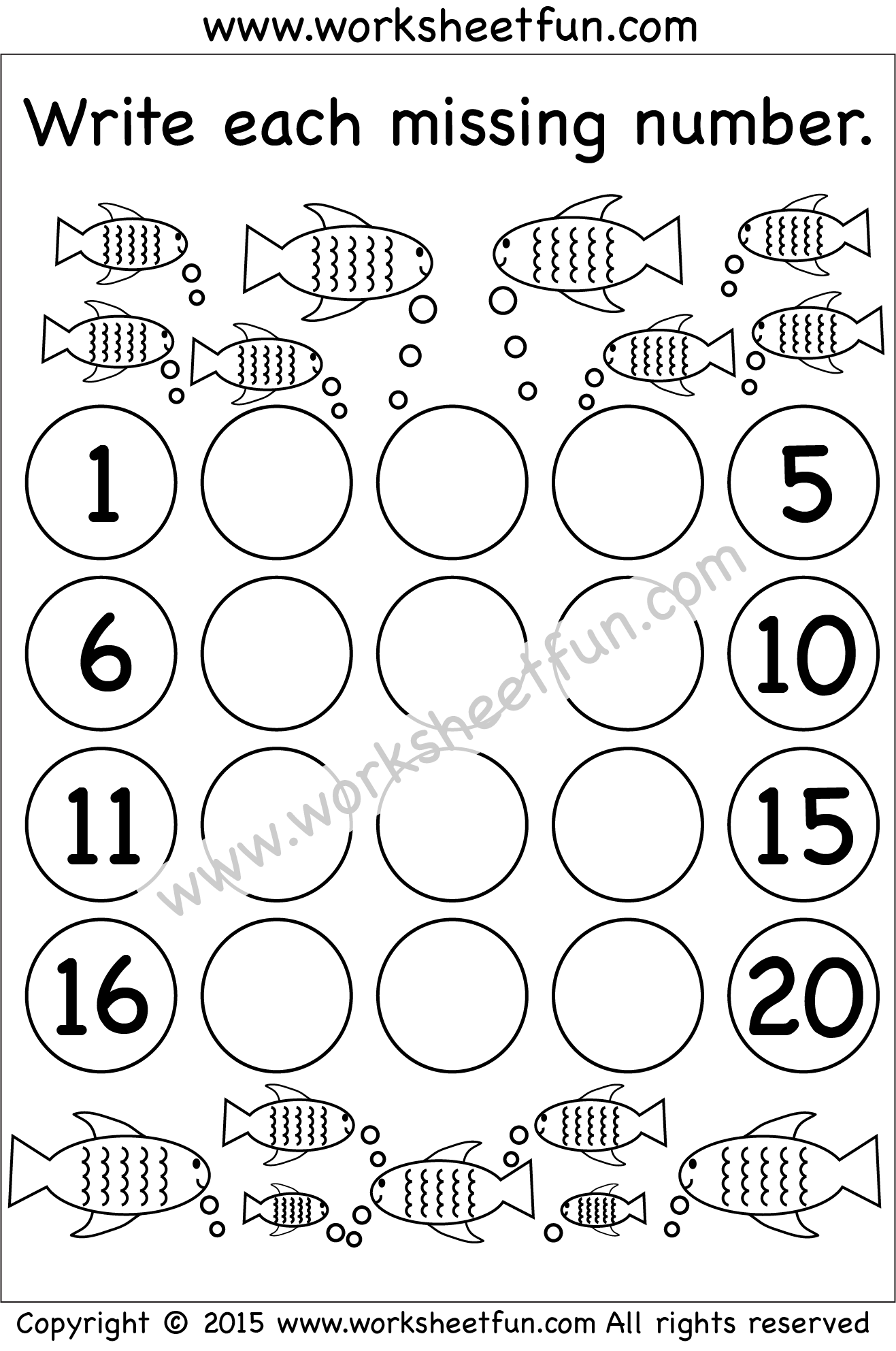 Missing Numbers 1-20 – Two Worksheets / FREE Printable Worksheets ...