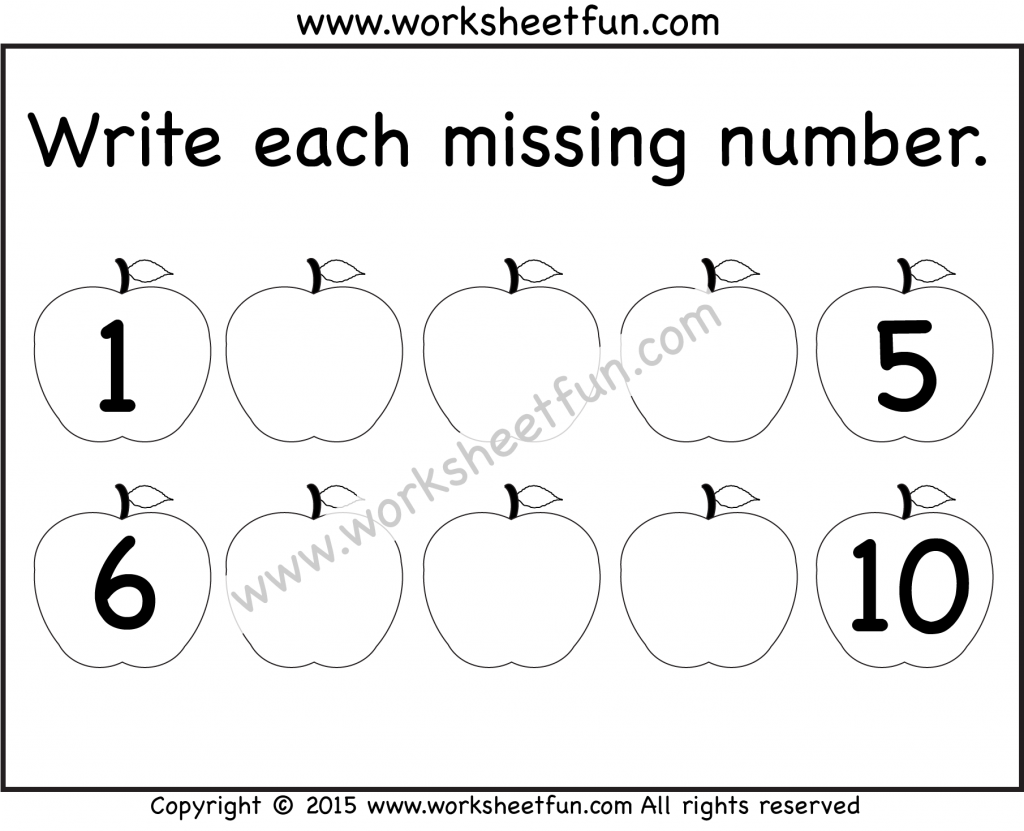 Missing Numbers 1-10 – Two Worksheets / FREE Printable Worksheets ...