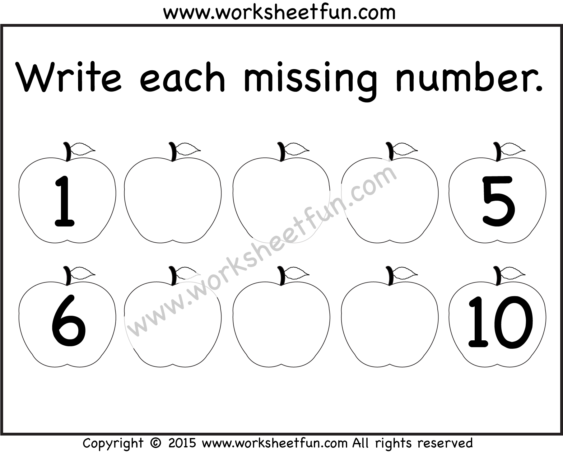 Missing Numbers 1-10 – Two Worksheets / FREE Printable Worksheets ...