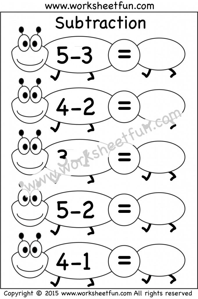 Subtraction Within 5 – One Worksheet / FREE Printable Worksheets ...