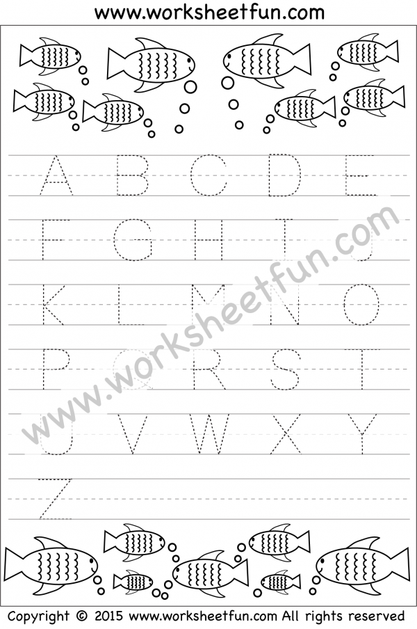 Letter Tracing Worksheet – Capital Letters – Fish Theme / FREE ...