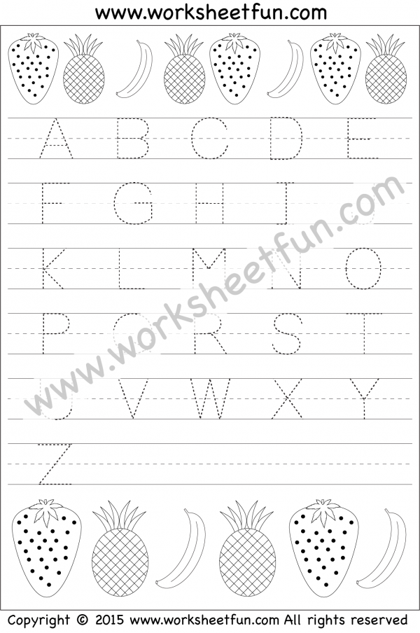 Letter Tracing Worksheet – Capital Letters -Fruit Theme / FREE ...
