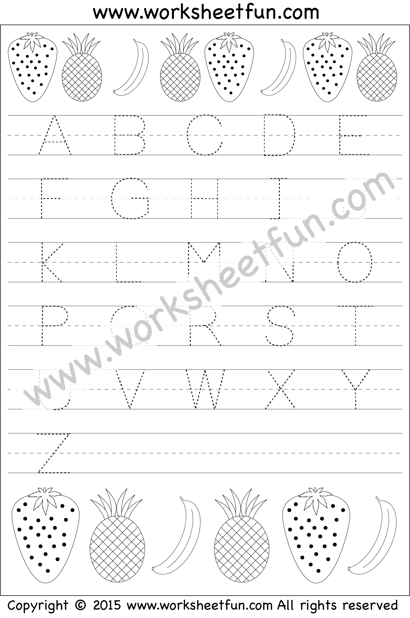 Letter Tracing Worksheet – Capital Letters -Fruit Theme / FREE ...