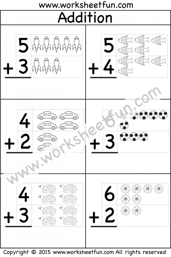 Picture Addition – Beginner Addition – 10 Kindergarten Addition ...