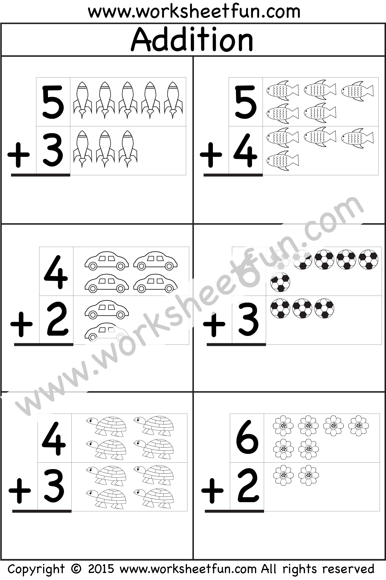 Picture Addition – Beginner Addition – 10 Kindergarten Addition ...