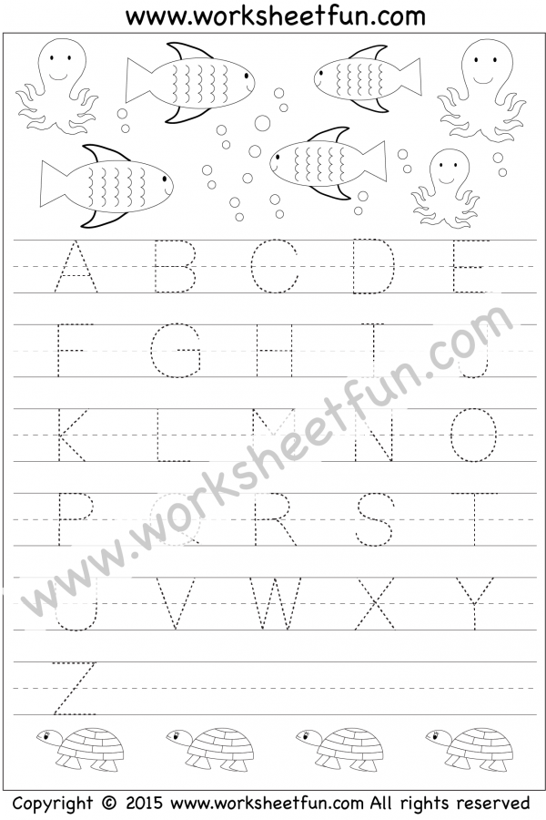 Letter Tracing Worksheet – Capital Letters – Fish & Octopus Theme ...
