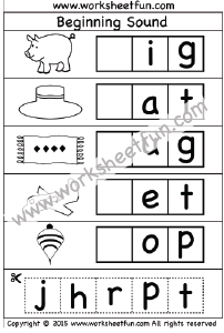 Beginning Sounds – 4 Worksheets / FREE Printable Worksheets – Worksheetfun