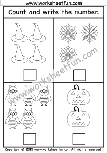 Halloween – Number Counting – 1-5 – One Worksheet / FREE Printable ...