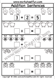 Addition Sentences – 2 Worksheets / FREE Printable Worksheets ...