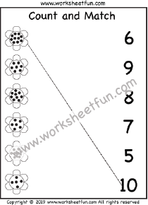 Count and Match – Numbers 1-10 – One Worksheet / FREE Printable ...