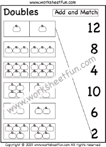 Doubles – Add and Match – Pumpkin Math Worksheet – One Worksheet / FREE ...