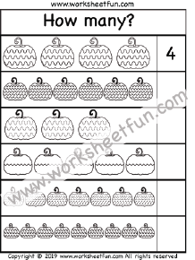 Pumpkin Themed Worksheet – Count- How Many? – One Worksheet / FREE ...