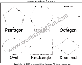 Preschool Shapes Tracing – Heart, Star, Circle, Square, Triangle ...