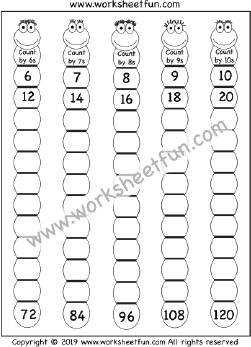 Skip Counting by 6, 7, 8, 9 and 10 – Worksheet / FREE Printable ...