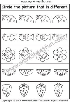 Same and Different – 1 Worksheet / FREE Printable Worksheets – Worksheetfun