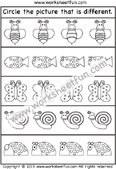 Same and Different – 1 Worksheet / FREE Printable Worksheets – Worksheetfun