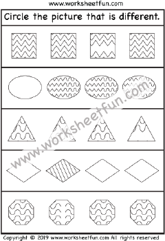 Same and Different – 1 Worksheet / FREE Printable Worksheets – Worksheetfun
