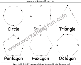 Preschool Shapes Tracing – Heart, Star, Circle, Square, Triangle ...