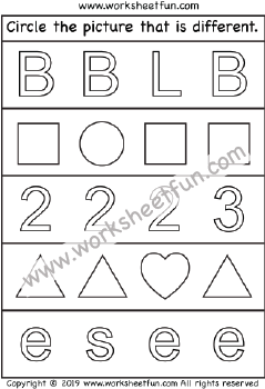 Same and Different – 1 Worksheet / FREE Printable Worksheets – Worksheetfun