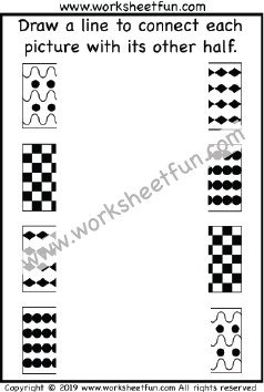 Picture Matching Worksheet – Missing Half – Connect Other Half – 1 ...