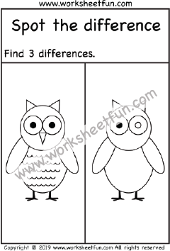 Spot the difference – Owl – One Worksheet / FREE Printable Worksheets ...