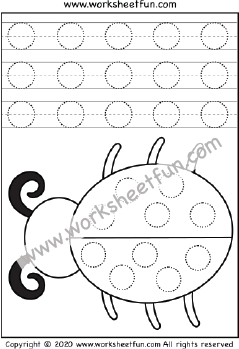 Shape Tracing – Circle – Ladybug – One Worksheet / FREE Printable ...